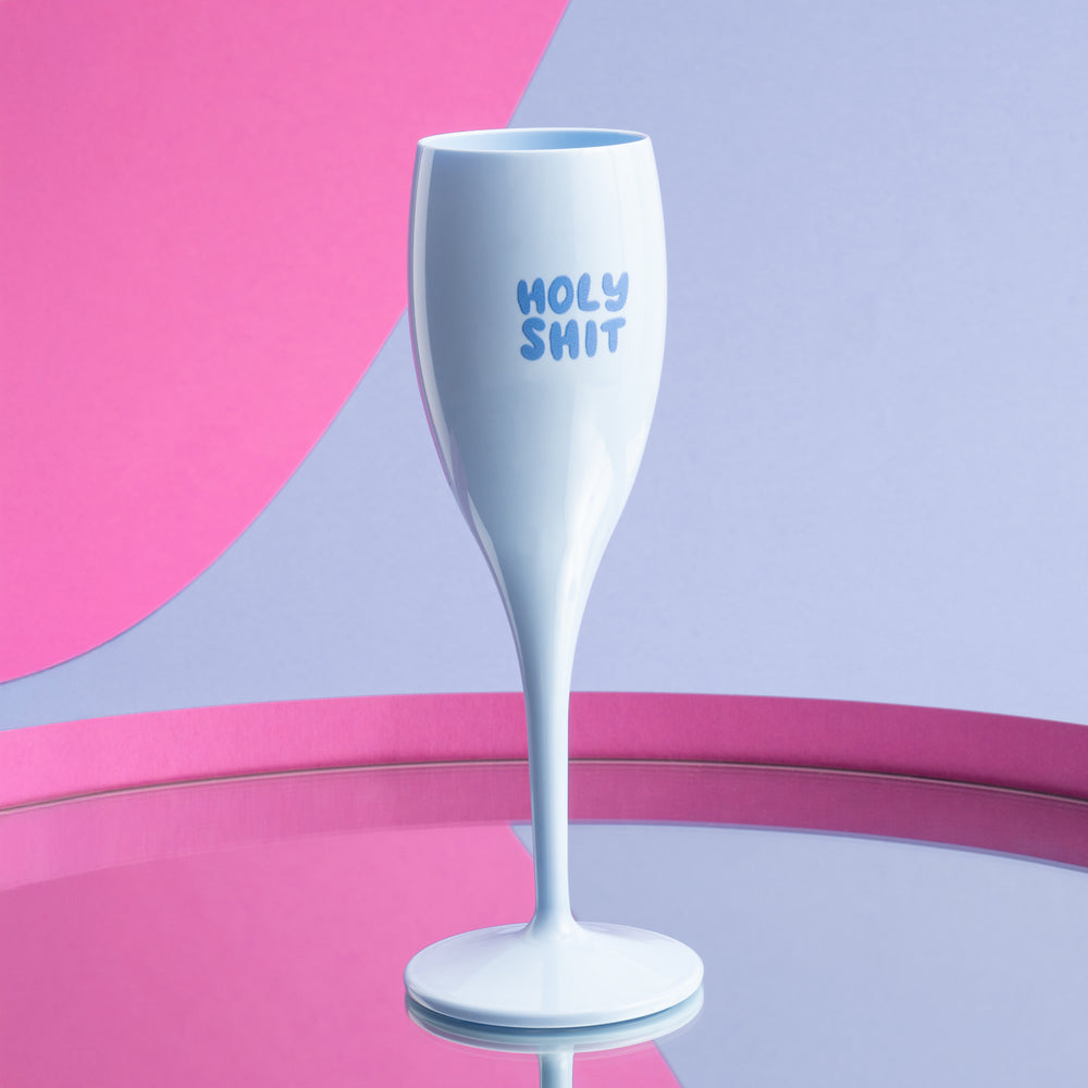 koziol Glass with print CHEERS No. 1 HOLY SHIT
